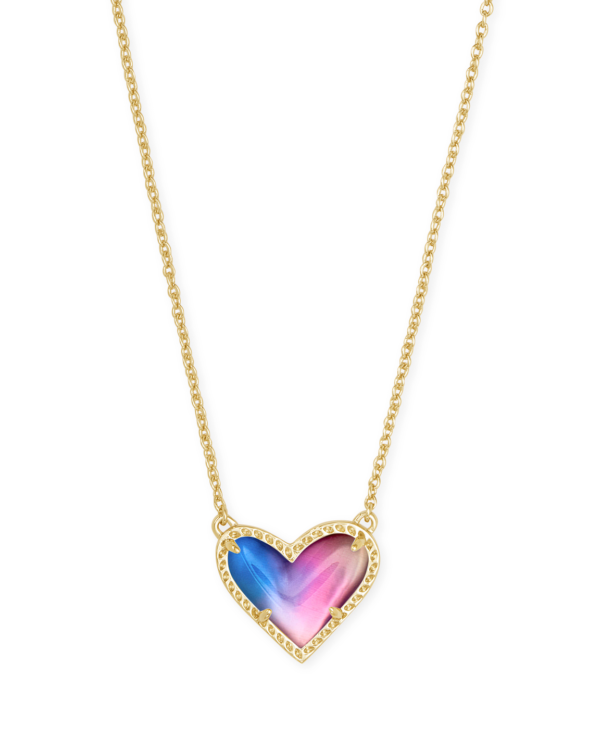 Ari Heart Gold Pendant Necklace in Watercolor Illusion – West Texas ...